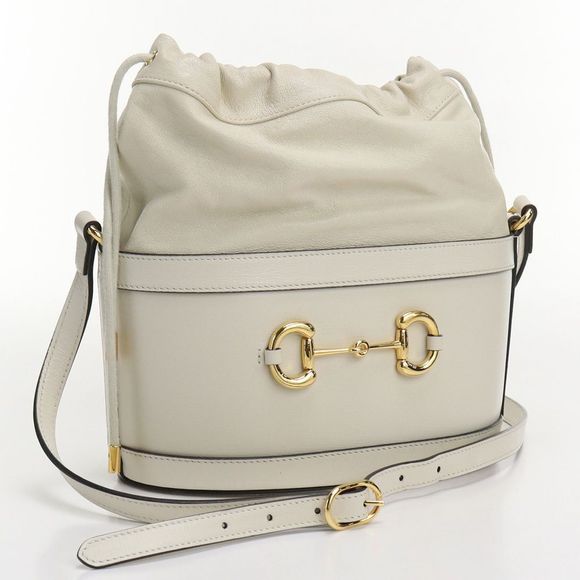 Gucci | Bags | Guccicrossbodyshoulder Horsebit Bucket Bag Leather White ...
